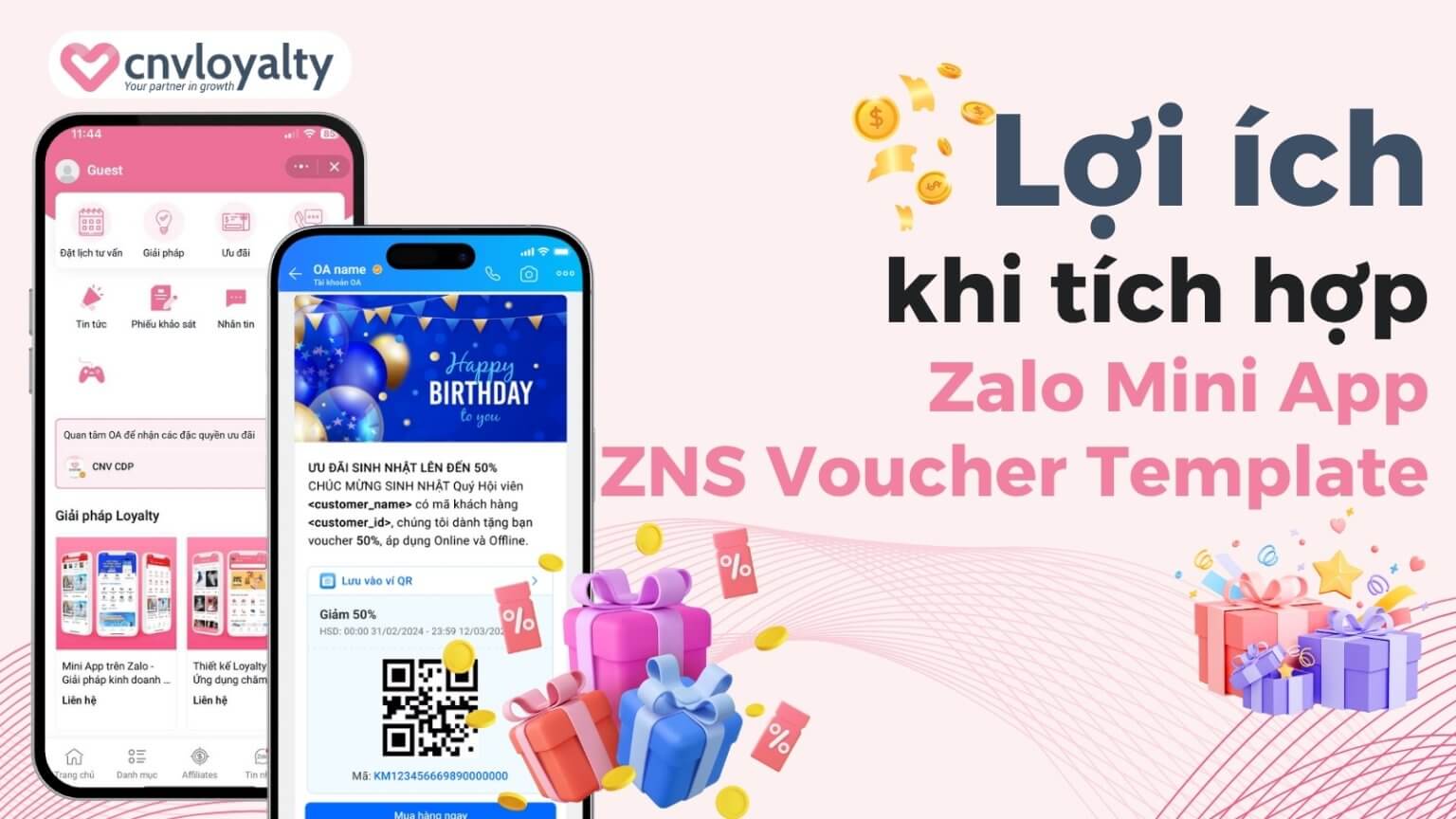 Hướng dẫn tích hợp Zalo Mini App và ZNS Voucher Template